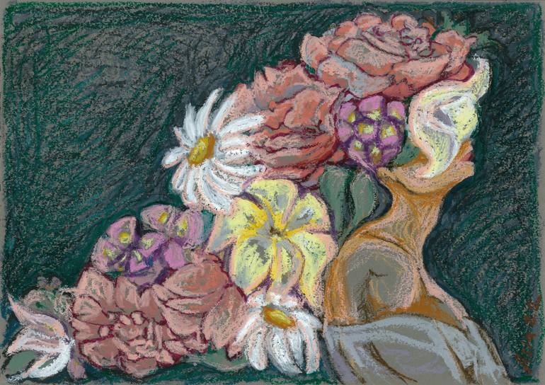 Flowering woman 3 female flower painting Drawing by Asia Lipovetckaia ...