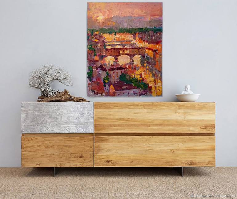 Florence Evening Original Acrylic Painting Painting by Sergey Gusev ...
