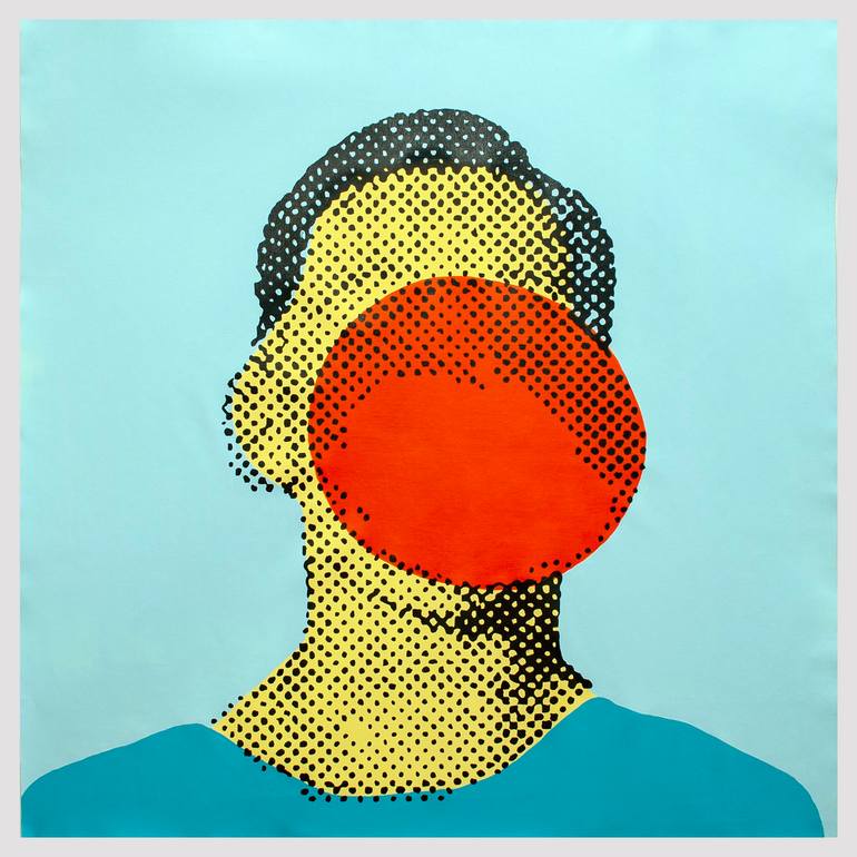 BOY WITH BUBBLE GUM Painting by PALERMO STUDIO - Emanuele Palermo ...