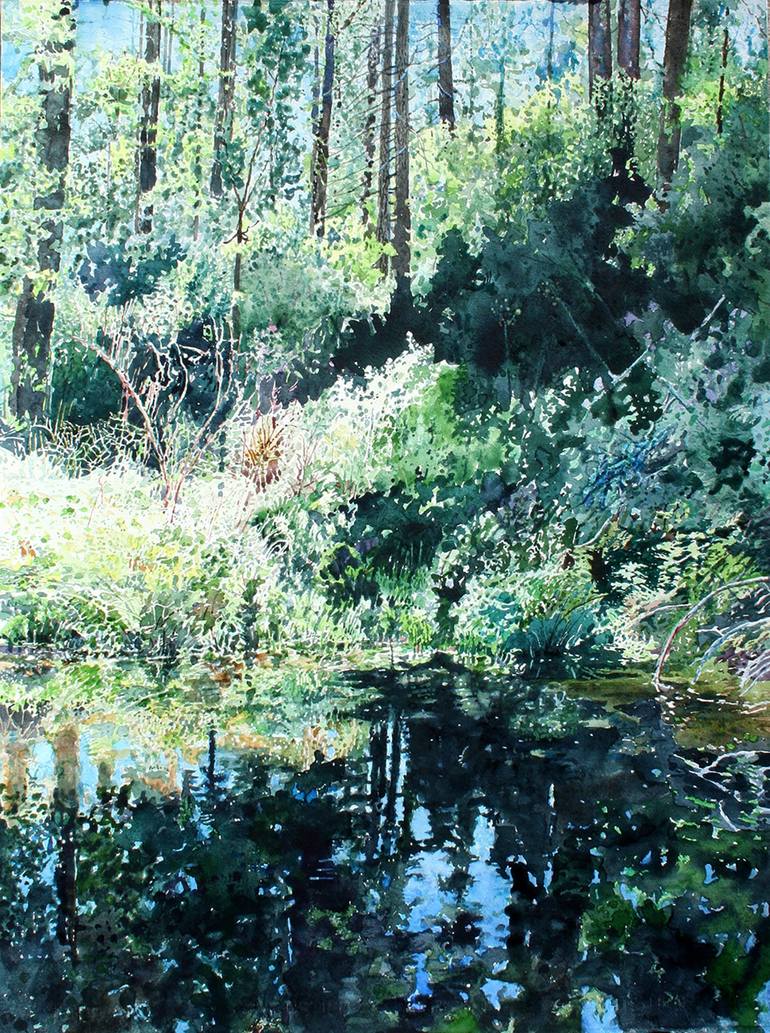 Pond on Workman Creek Painting by Jackson Boelts | Saatchi Art