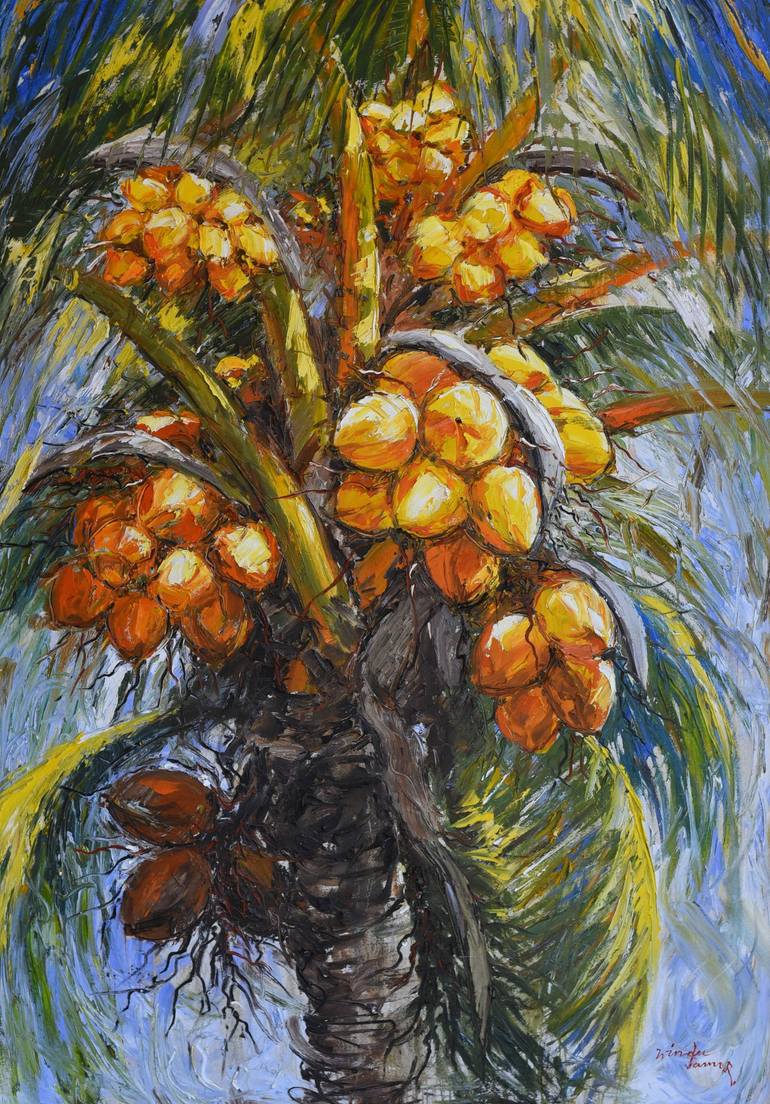 Coconut Painting by Windu Winaryo | Saatchi Art