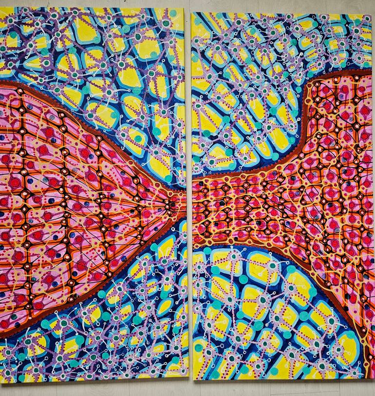 Network Painting by Laura Vizbule | Saatchi Art