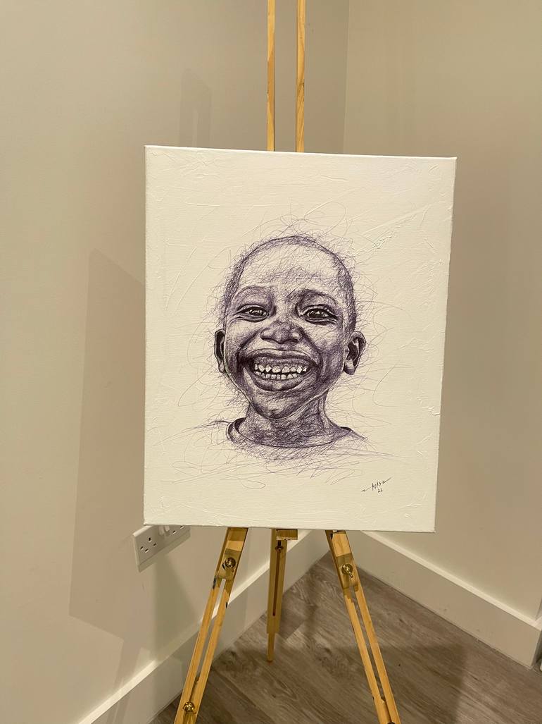 Aghogho - Happiness Drawing by Koks Arts | Saatchi Art
