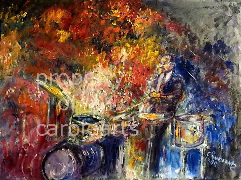 Drum Splash Painting by Carole Pomerantz | Saatchi Art