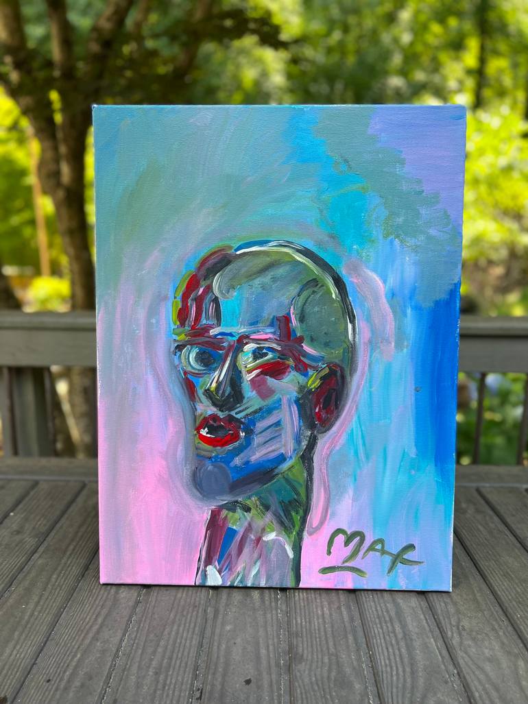 PETER MAX painting in the style of, Neo Head Painting by Isadora ...
