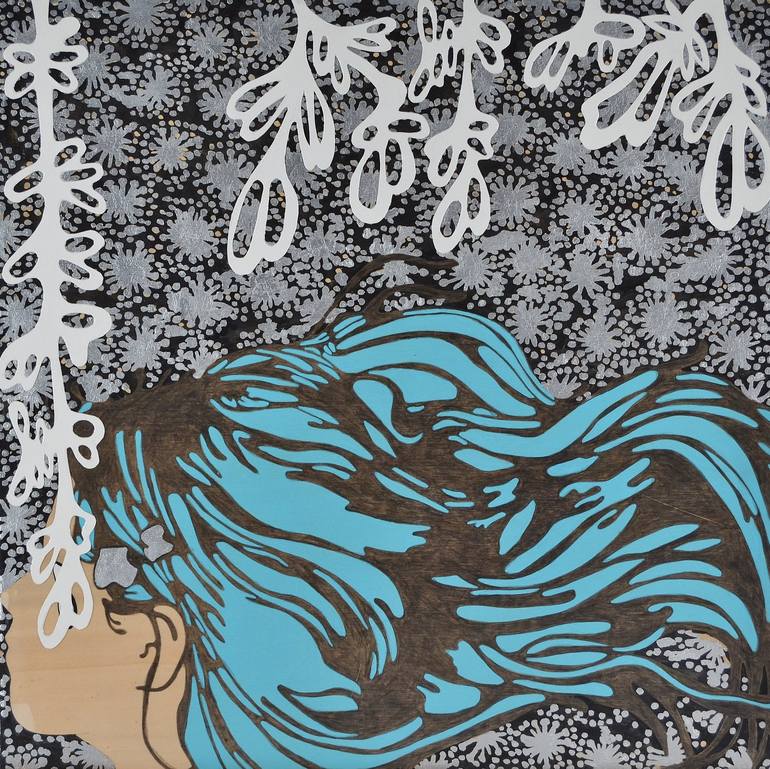 Woman and star Painting by Paz Barreiro | Saatchi Art