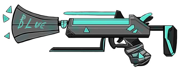 Blue Gun Concept Drawing by Kelly Johnson | Saatchi Art