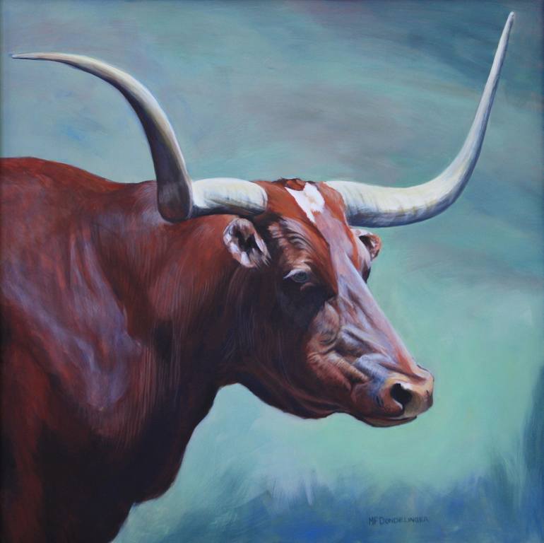 Viola Longhorn Portrait Painting by M F Dondelinger | Saatchi Art