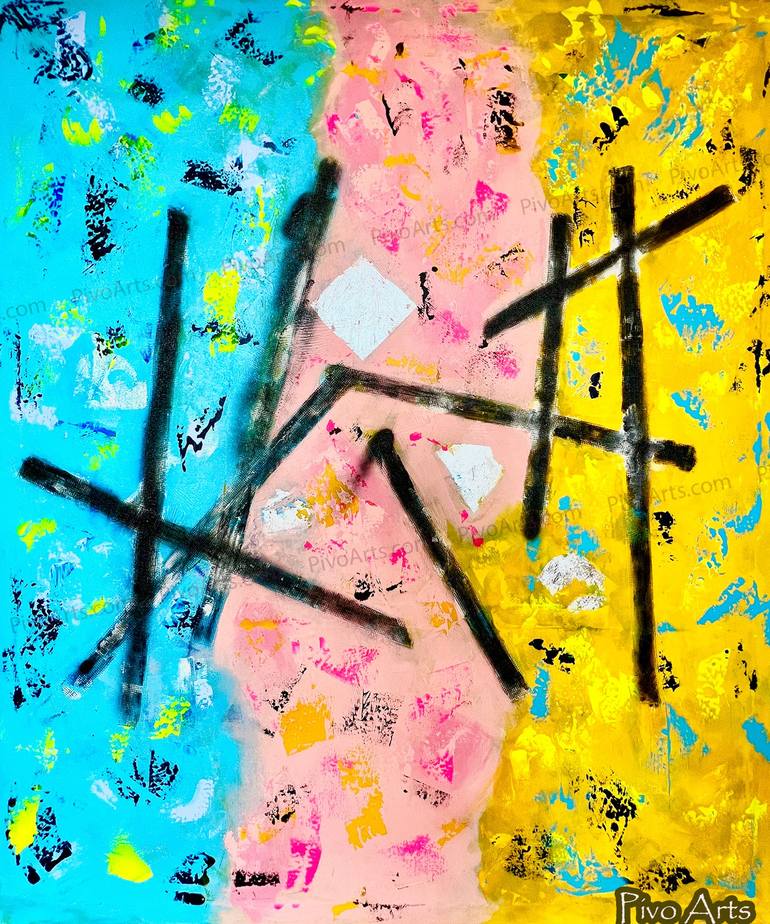 The Geometric Tic Tac Toe Painting by Arty Dunes | Saatchi Art