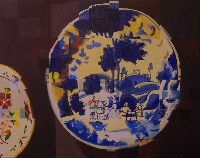 Artifacts: Delftware Plates Painting by Mitchell Van Duzer | Saatchi Art