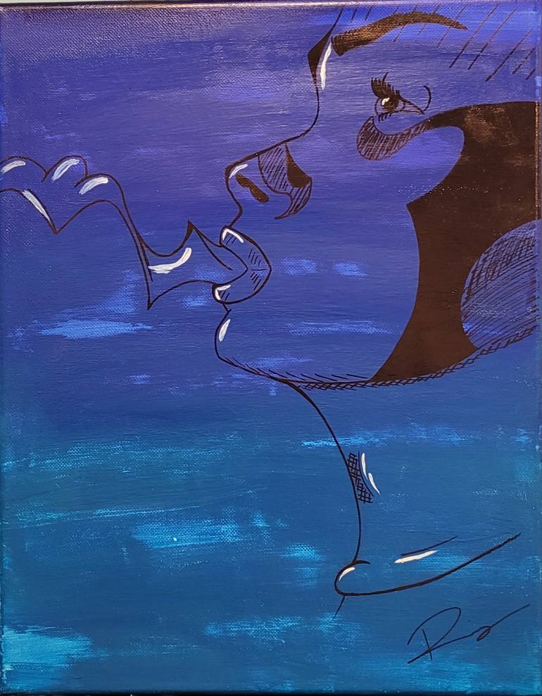 Side Profile Linework Painting by Railey Tucker | Saatchi Art