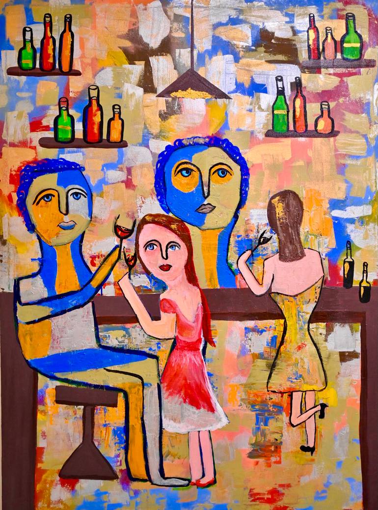 Happy hour Painting by Suzan Alsaid | Saatchi Art