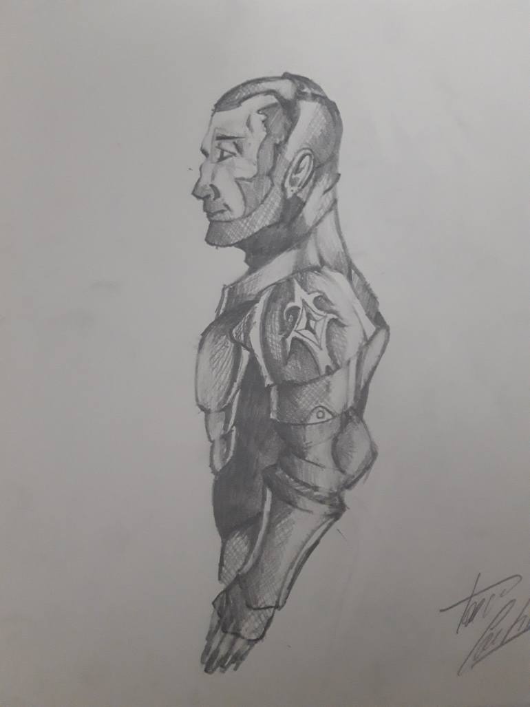 Man from the future Drawing by joao coutinho | Saatchi Art