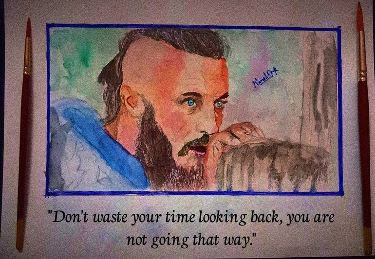 Ragnar Lothbrok Watercolor art with quote Painting by Kamal Deep ...