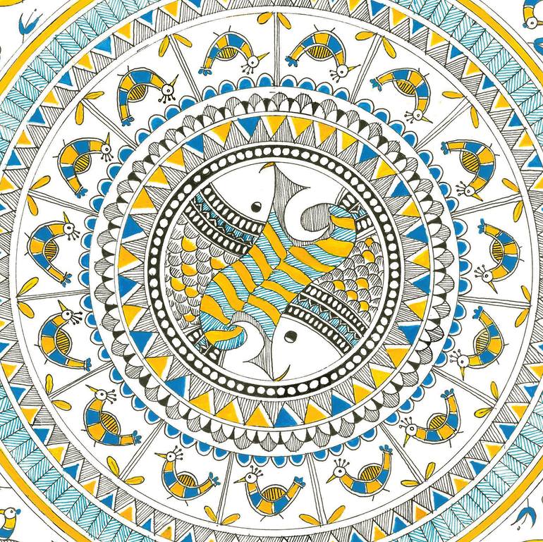 Madhubani Mandala 01 Painting by Neha Arora | Saatchi Art