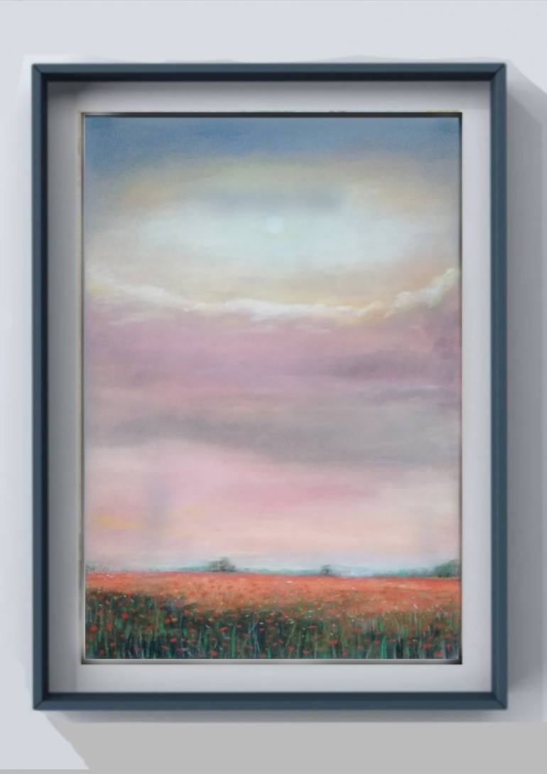 The Poppy Field Drawing by Darren Golding | Saatchi Art