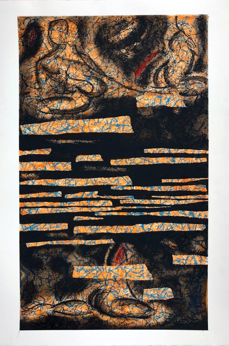 Drift in Yellow With Figures (028M22) Mixed Media by Eric Ketelsen ...