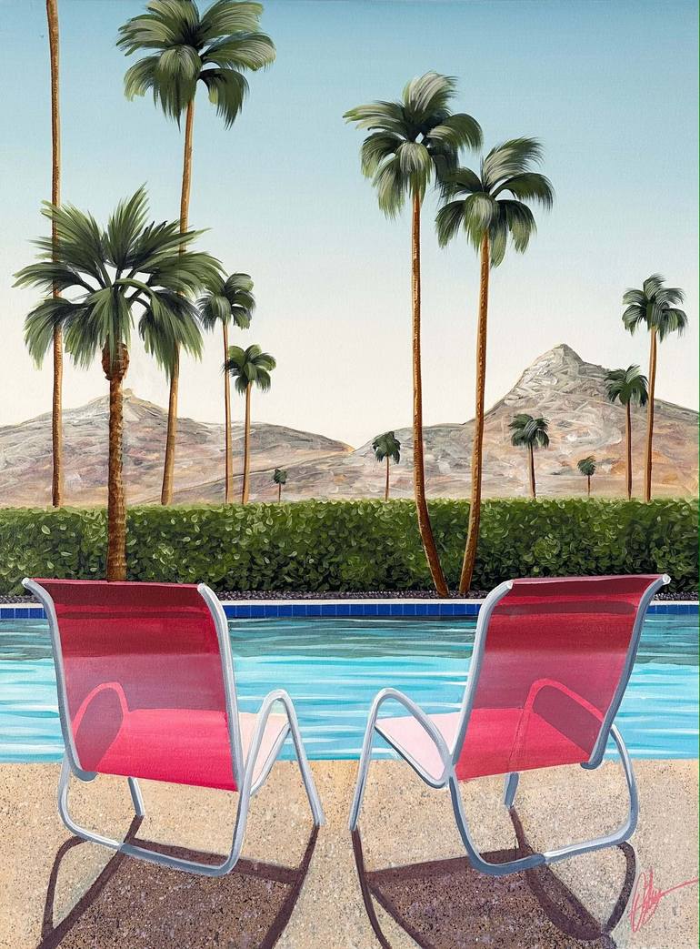 Endless Summer In Palm Springs - Framed Painting by Chris Riley ...
