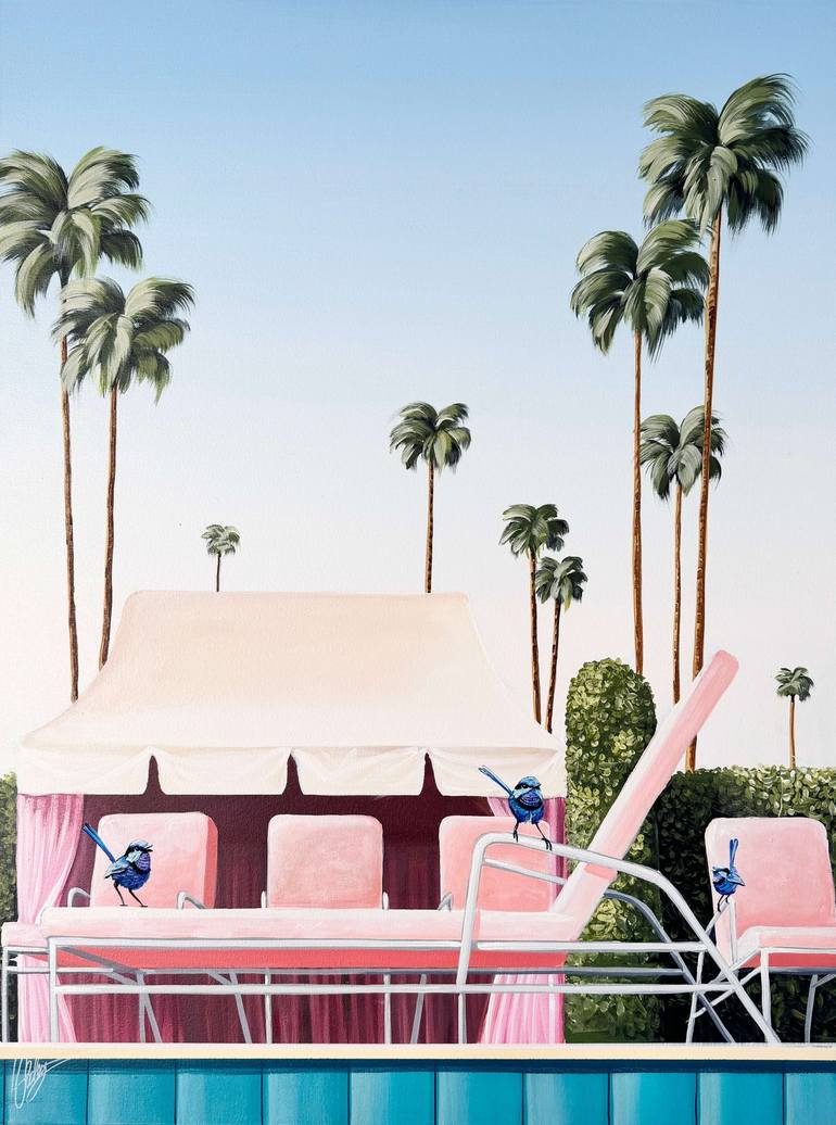 Birds Weekend At The Beverly - 80 x 105cm - Framed Painting by Chris ...