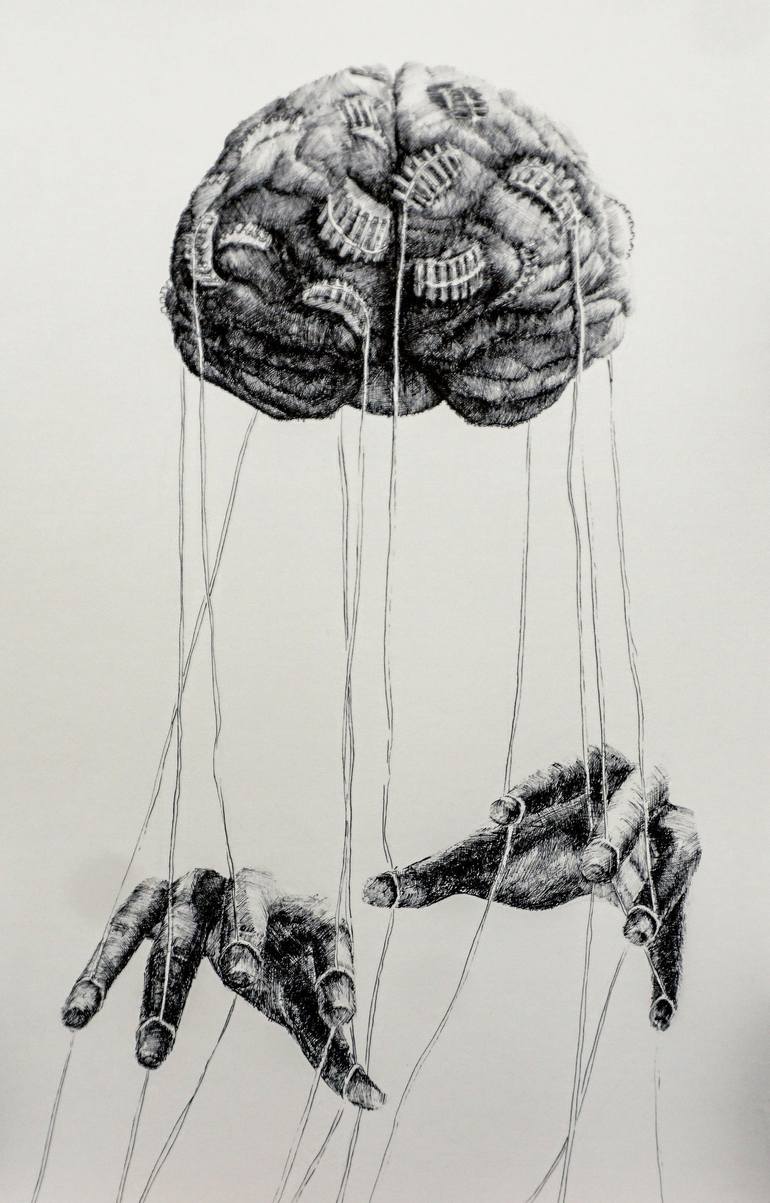 Chain of Command Drawing by Anna Effenberger | Saatchi Art