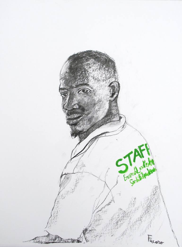 Portrait of Facoro Drawing by Clemence Devienne | Saatchi Art