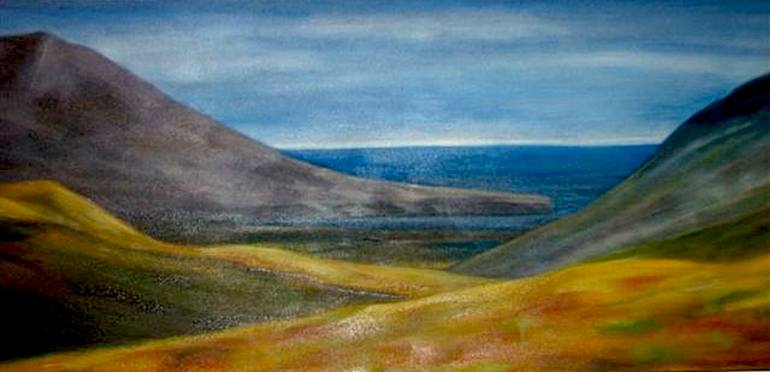 Icelandic landscape Painting by Inga Bjork Hardardottir | Saatchi Art