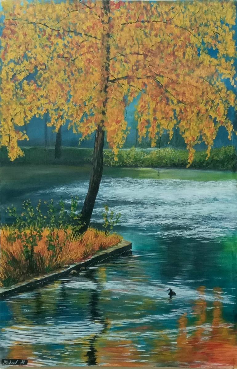 Autumn bliss Painting by Mahad Awais | Saatchi Art