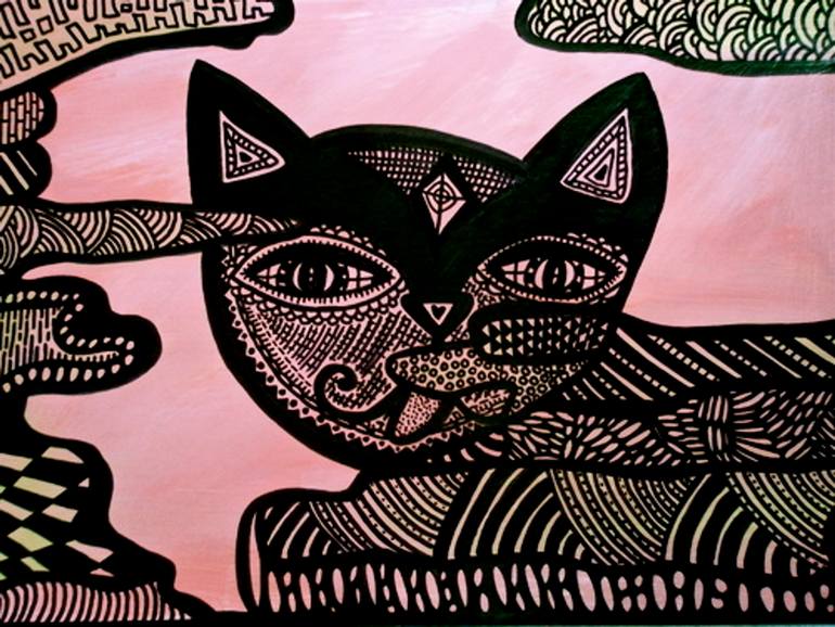 cat for zots Drawing by Vasilina Etnie | Saatchi Art