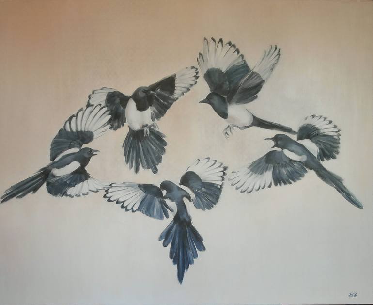 Pica Pica Dance Painting by Ineta Freidenfelde | Saatchi Art