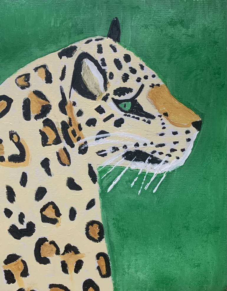 Thoughtful Leopard Painting by Samantha Margerison | Saatchi Art