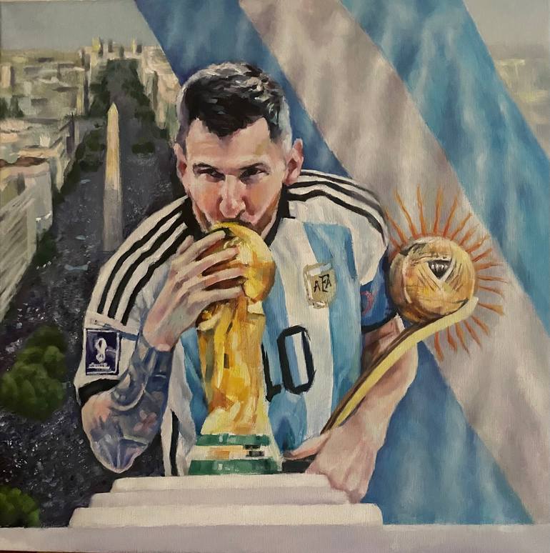messi hero of the nation Painting by Gleb Karas | Saatchi Art