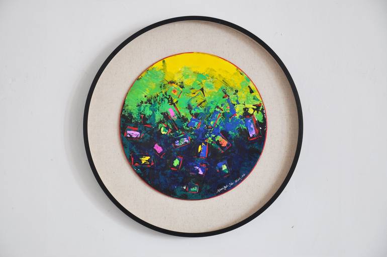 The scenery of bees flying Painting by Sam Jia | Saatchi Art