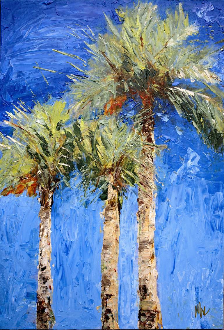 Three Palms Painting by Marc Ward | Saatchi Art