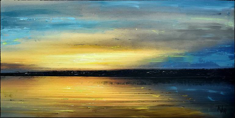 Warm Glow on the Lake Painting by Marc Ward | Saatchi Art