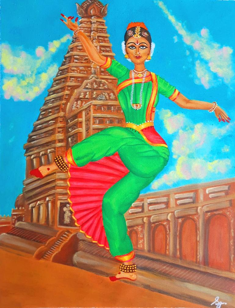 Indian Classical Dance Series: Bharatnatyam Painting by Seemantaparna ...