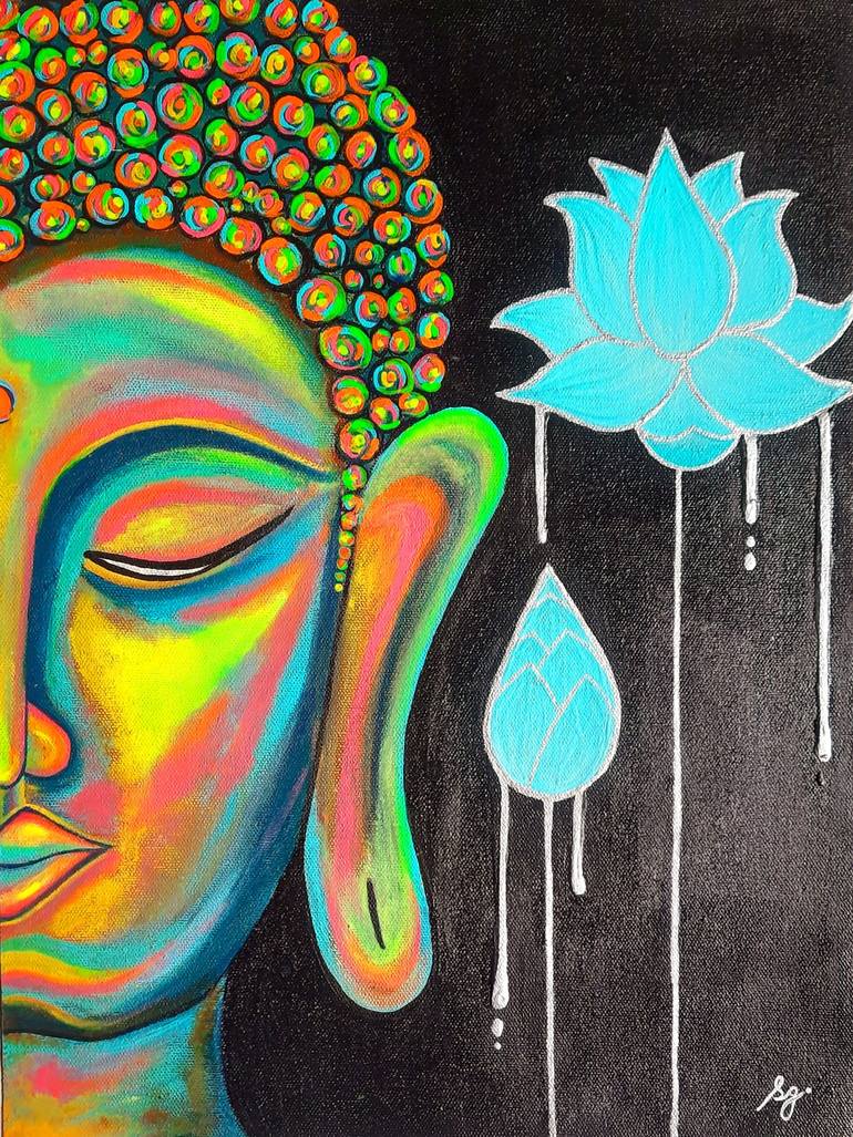 Buddha - The colours of soul, In psychedelic shades Painting by ...