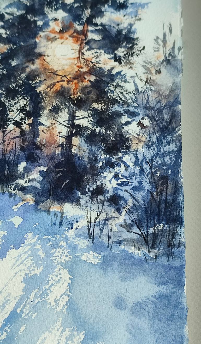 Winter shadows / 207 Painting by Elzbieta Gribova | Saatchi Art