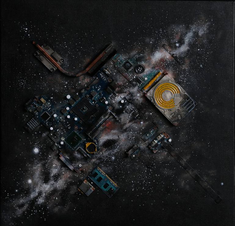 Space Junk Painting by Moe Dadali | Saatchi Art