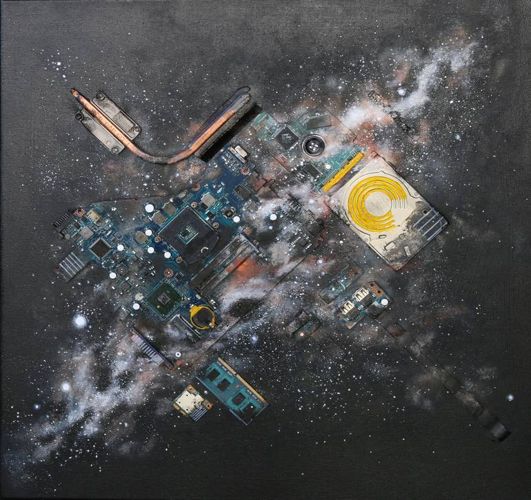Space Junk Painting by Moe Dadali | Saatchi Art