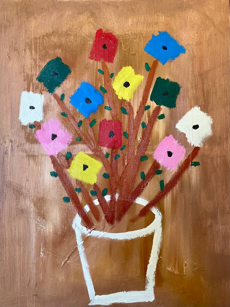 Square Flowers 1 Painting by Thomas Mushet | Saatchi Art