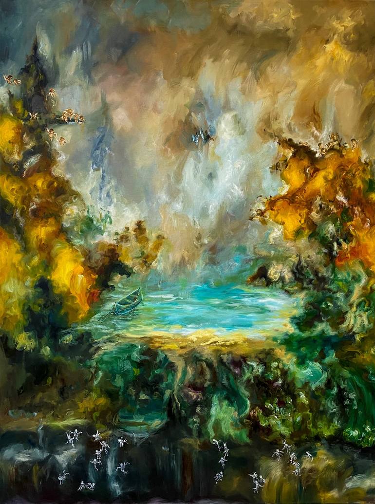 When angels die Painting by Josephine Schmidt | Saatchi Art