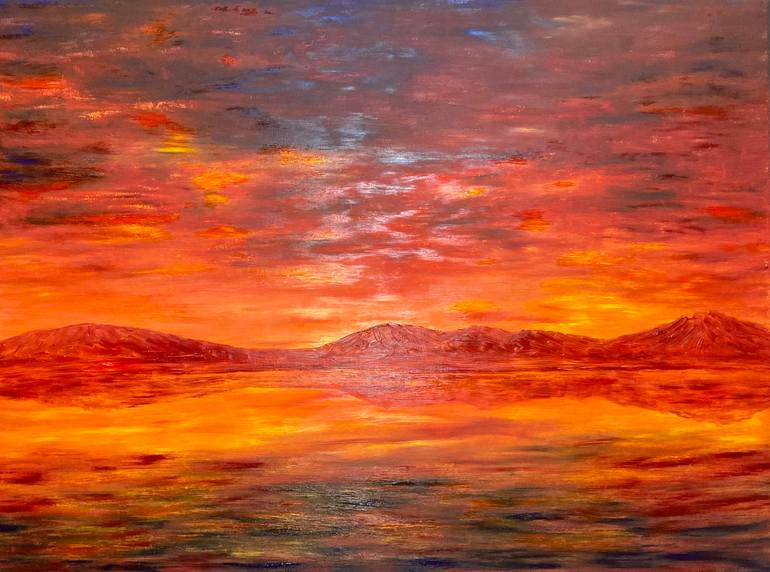 Wanaka Sunset Painting by Michael Summerell | Saatchi Art