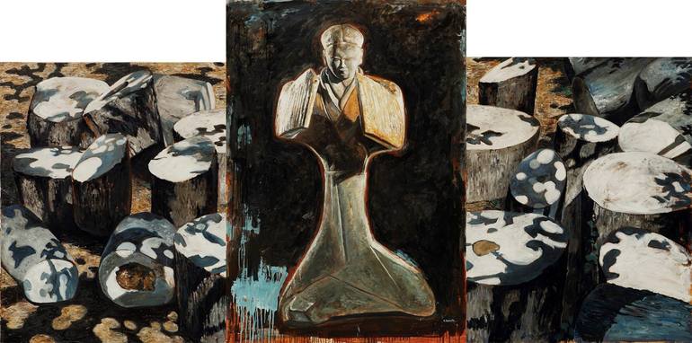 Dances with Logs by Henry Bismuth Painting by Susan Beer | Saatchi Art