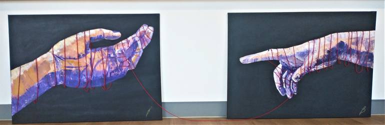 The Red Thread of Fate #2 Painting by Jess Distill | Saatchi Art