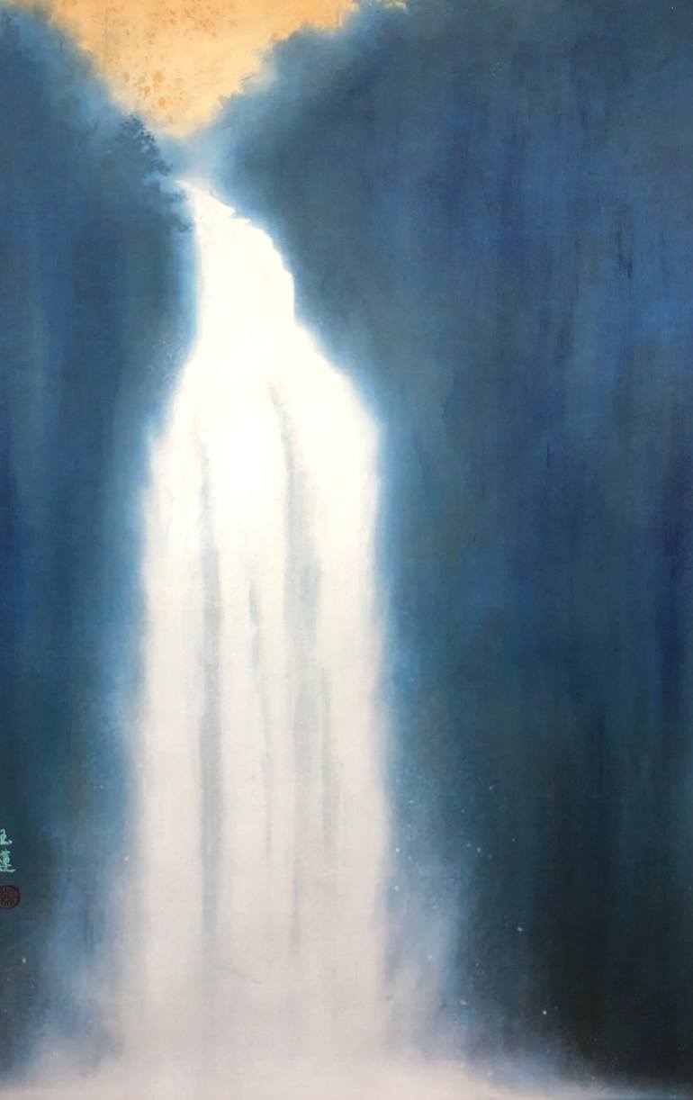 Endless Waterfall Painting by Angie Ho | Saatchi Art