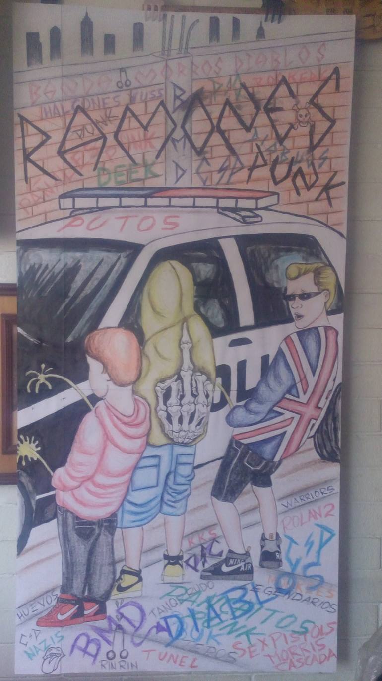 Vandals! Drawing by Jaime Almazan | Saatchi Art