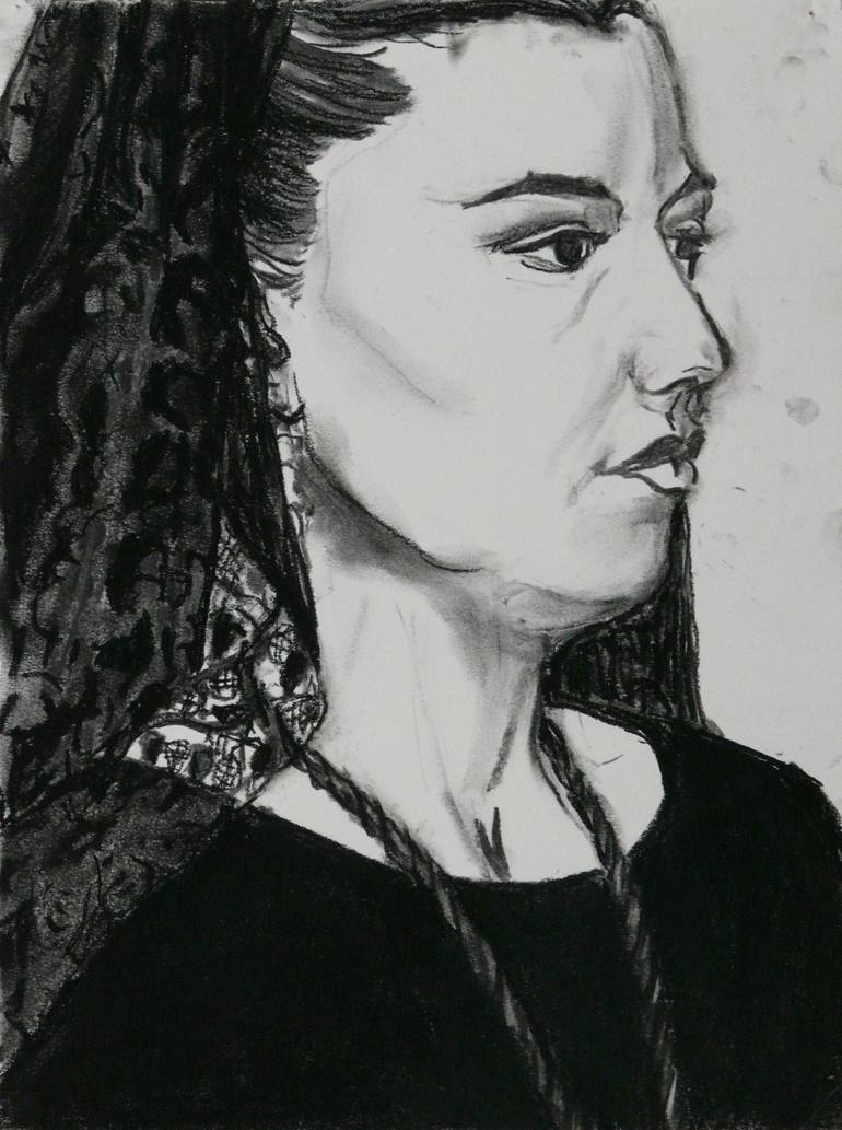 The veiled # 2 (Mantilla), SOLD Drawing by Alice Brasser | Saatchi Art