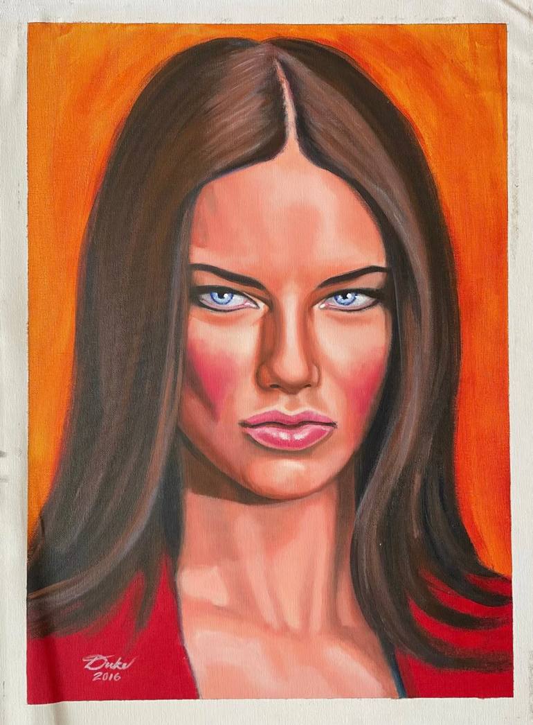 Adriana Lima Painting by The Duke | Saatchi Art