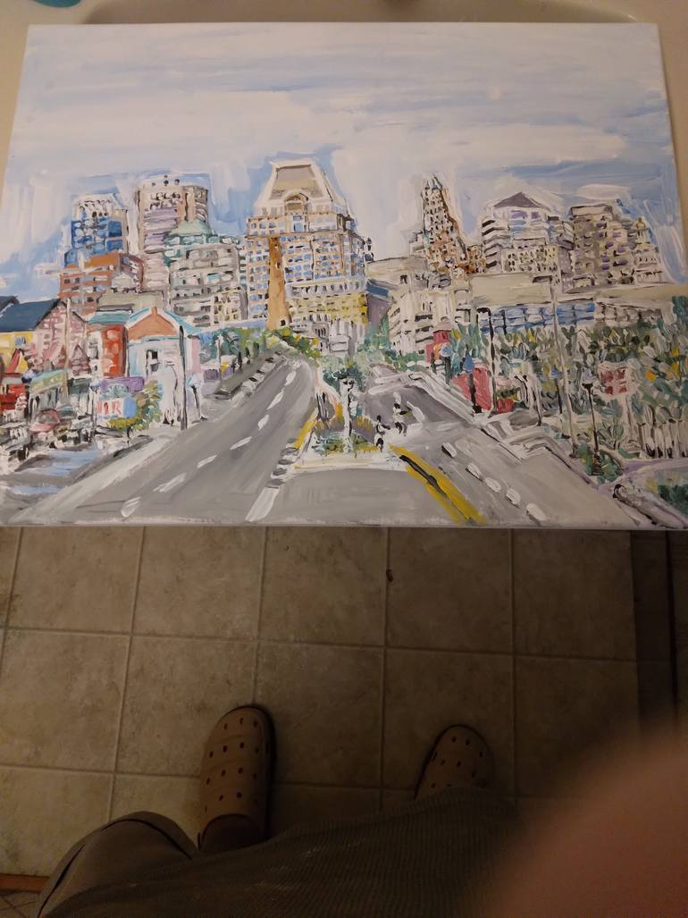 In the city ,downtown Painting by FRANK TARIMO | Saatchi Art