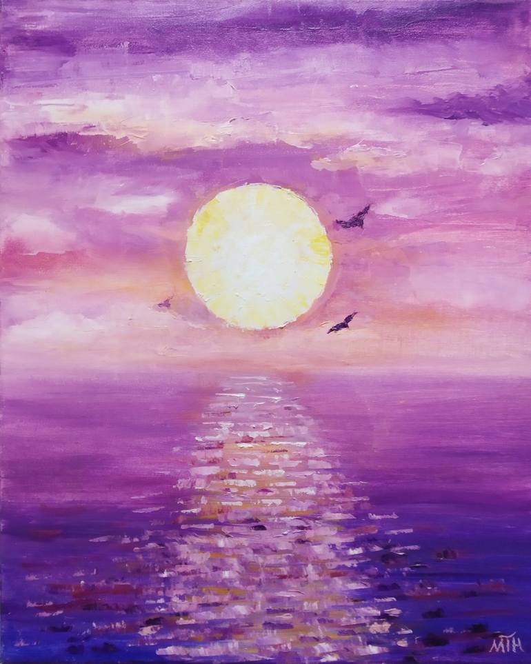 Sunrise on the sea Painting by Tetiana Kosenko | Saatchi Art